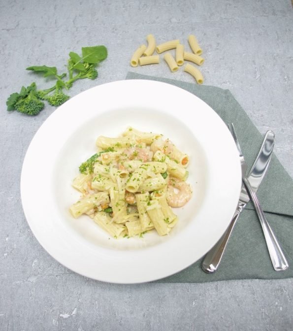 Dietitian Chef K's Prawn Rigatoni with Diced Carrots and Tender-stem ...